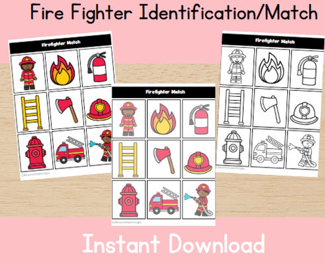 Community Helper-fire Fighter Idenitification/match - Etsy