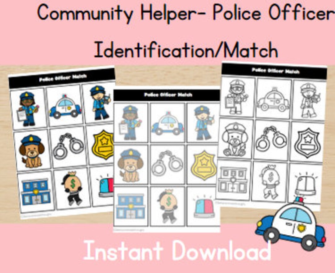 Community Helper- Police Officer Match - Etsy