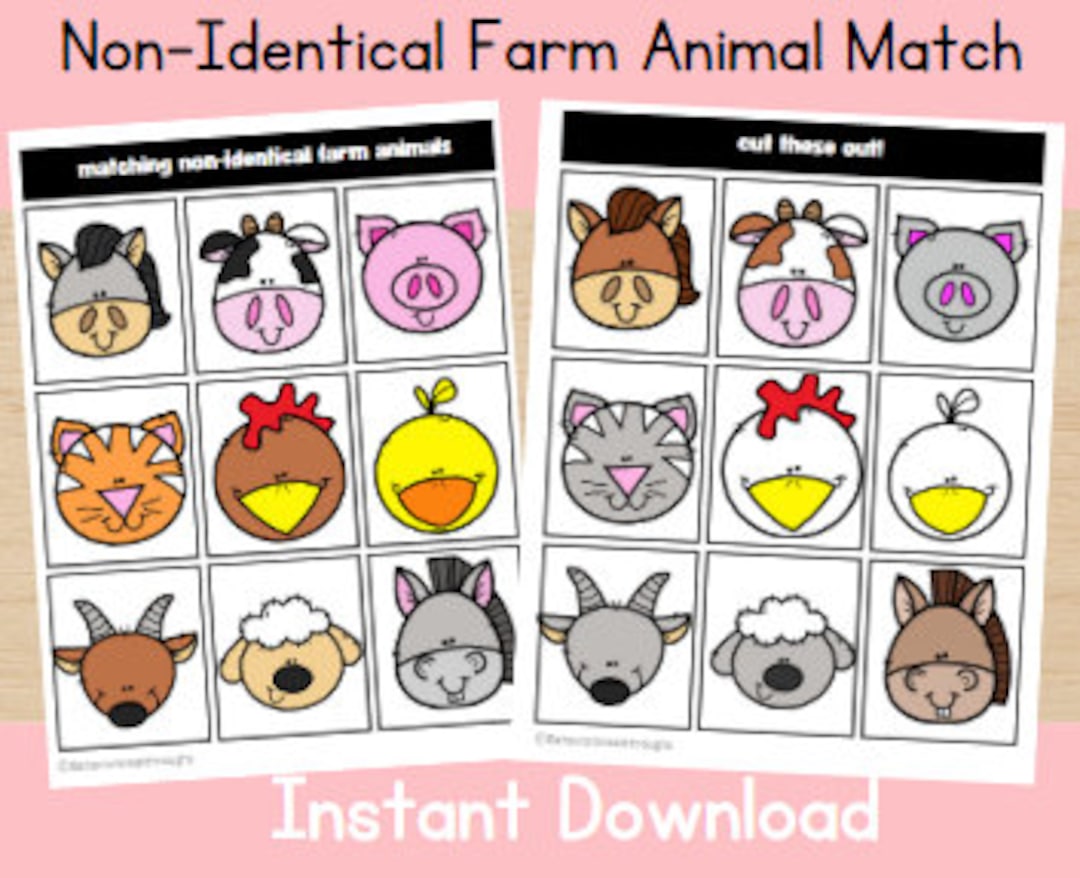 Non-identical Farm Animal Match - Etsy