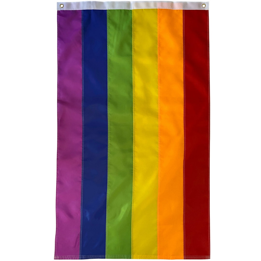 Gay Pride Flag 3x5 Ft LGBTQ Rainbow Flag With Sewn Stripes and Brass ...