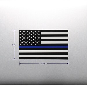 Thin Blue Line Flag Decals 3 X 5 Inch Waterproof Stickers for - Etsy
