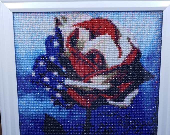 Diamond Art, Framed 12x12 3D Diamond Art Rose Flag Painting - Etsy