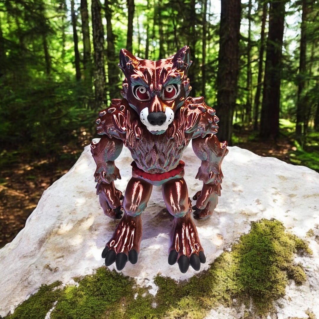 3D Printed Articulated Werewolf Figurine - Collectible Horror Decor - Etsy