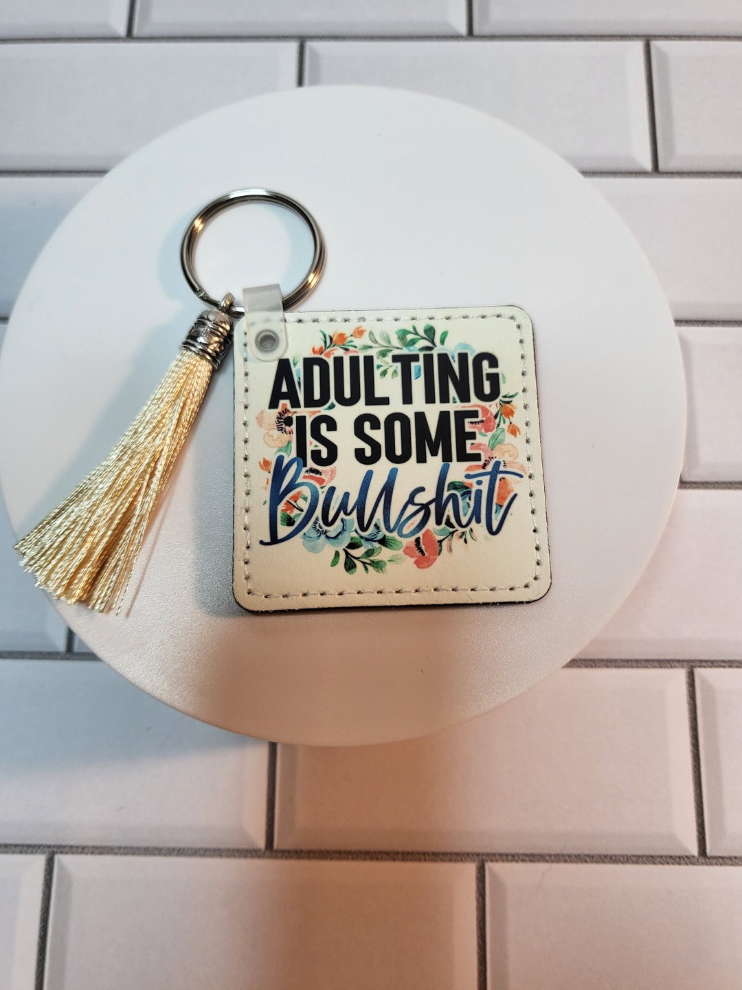 Keychain, Chick Chief Key Chain, Faux Leather Sublimation Keychain ...