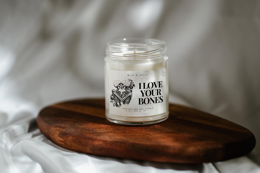 I Love Your Bones Skeleton Candle, Halloween Candle Gift, Birthday Gift for Her, Gift for ...