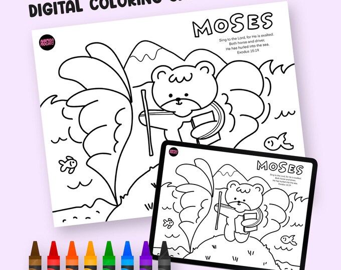 Printable Moses Bible Coloring Sheet | Bible Story, Moses, Cute ...