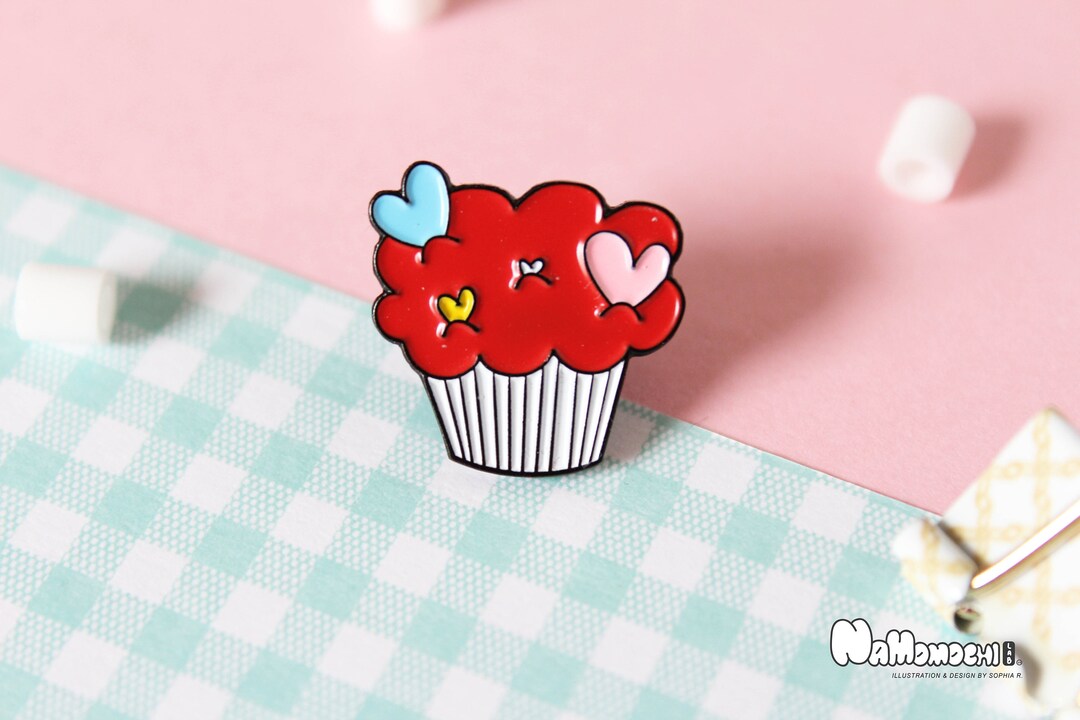 Love Red Velvet | Enamel Pin, Cute Pin, Heart, Love, Cupcake, Dessert ...