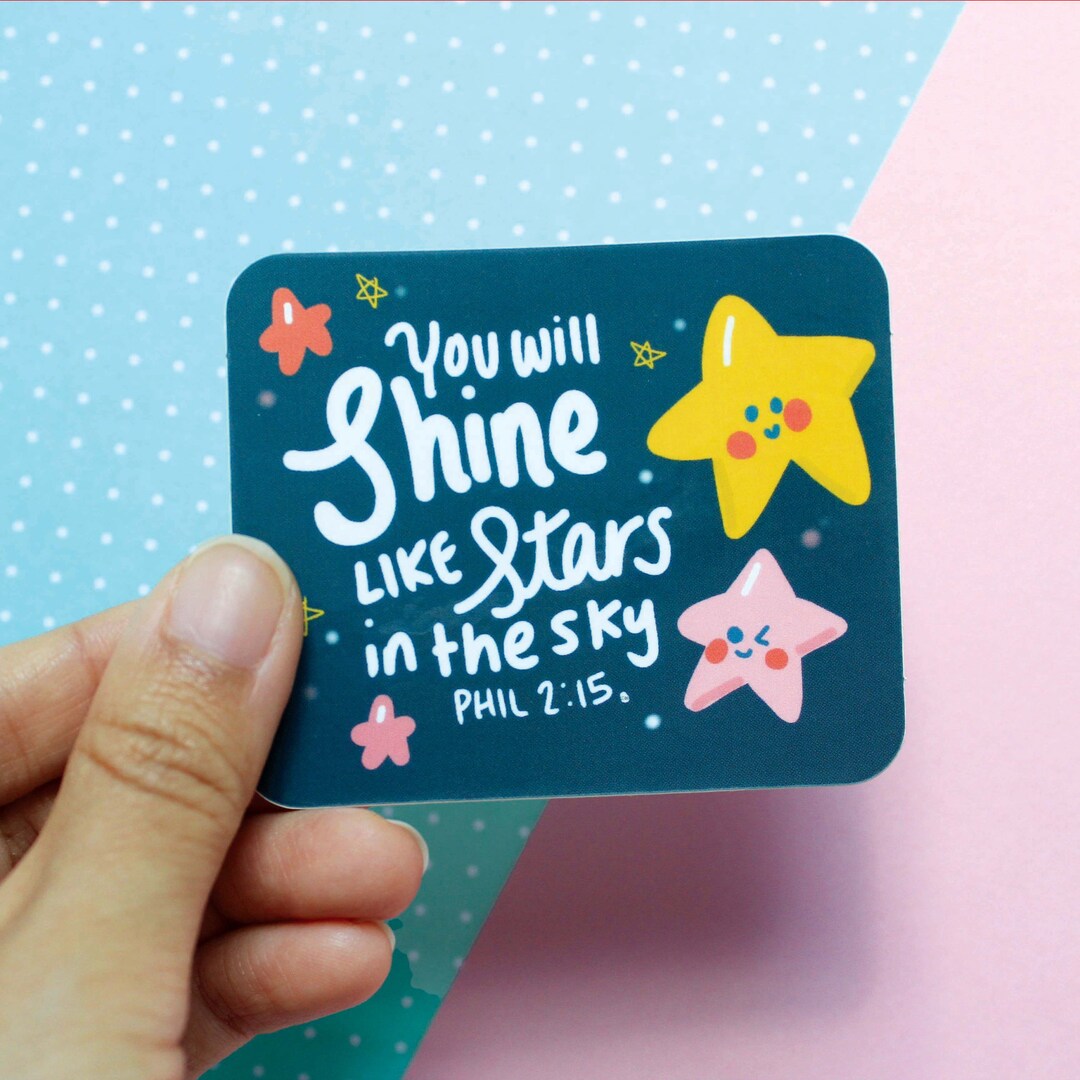 Shining Star | Cute Die Cut Sticker, Stationery, Bible Verse - Etsy