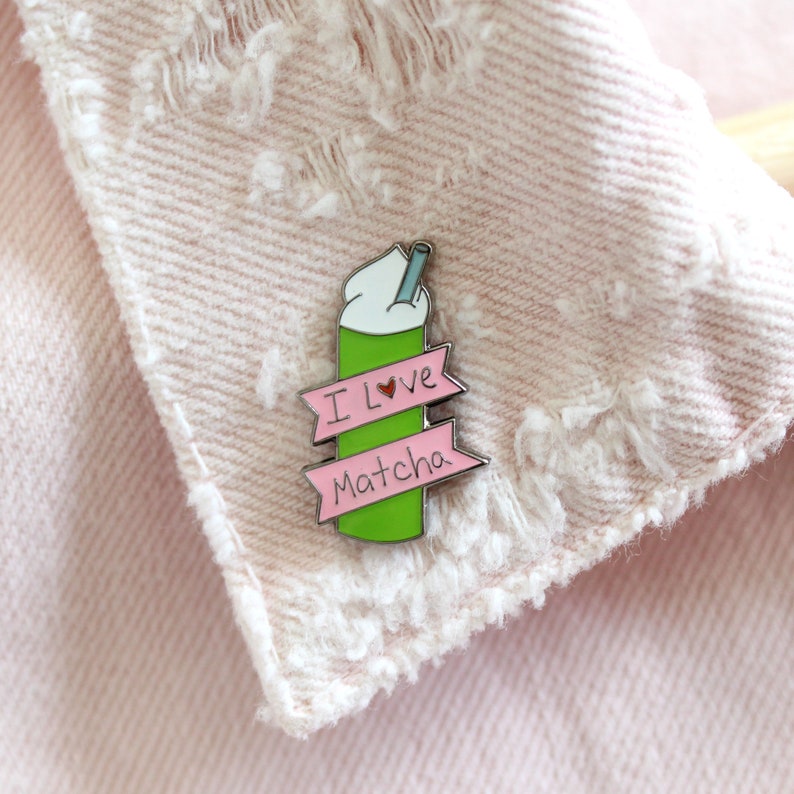 I Love Matcha Enamel Pin // Cute, Enamel Pin, Matcha, Stationery ...