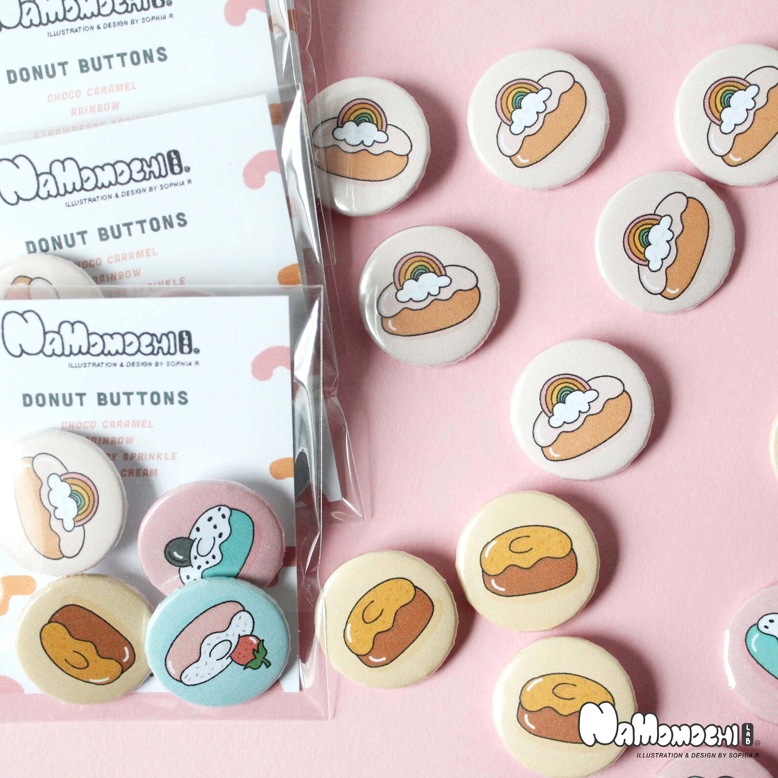 Donut Button Set Button, Pinback Buttons, Cute, Donut, Stationery ...