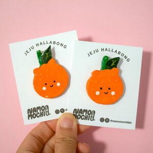 Jeju Hallabong | Cute Orange Handmade Polymer Clay Pin - Etsy