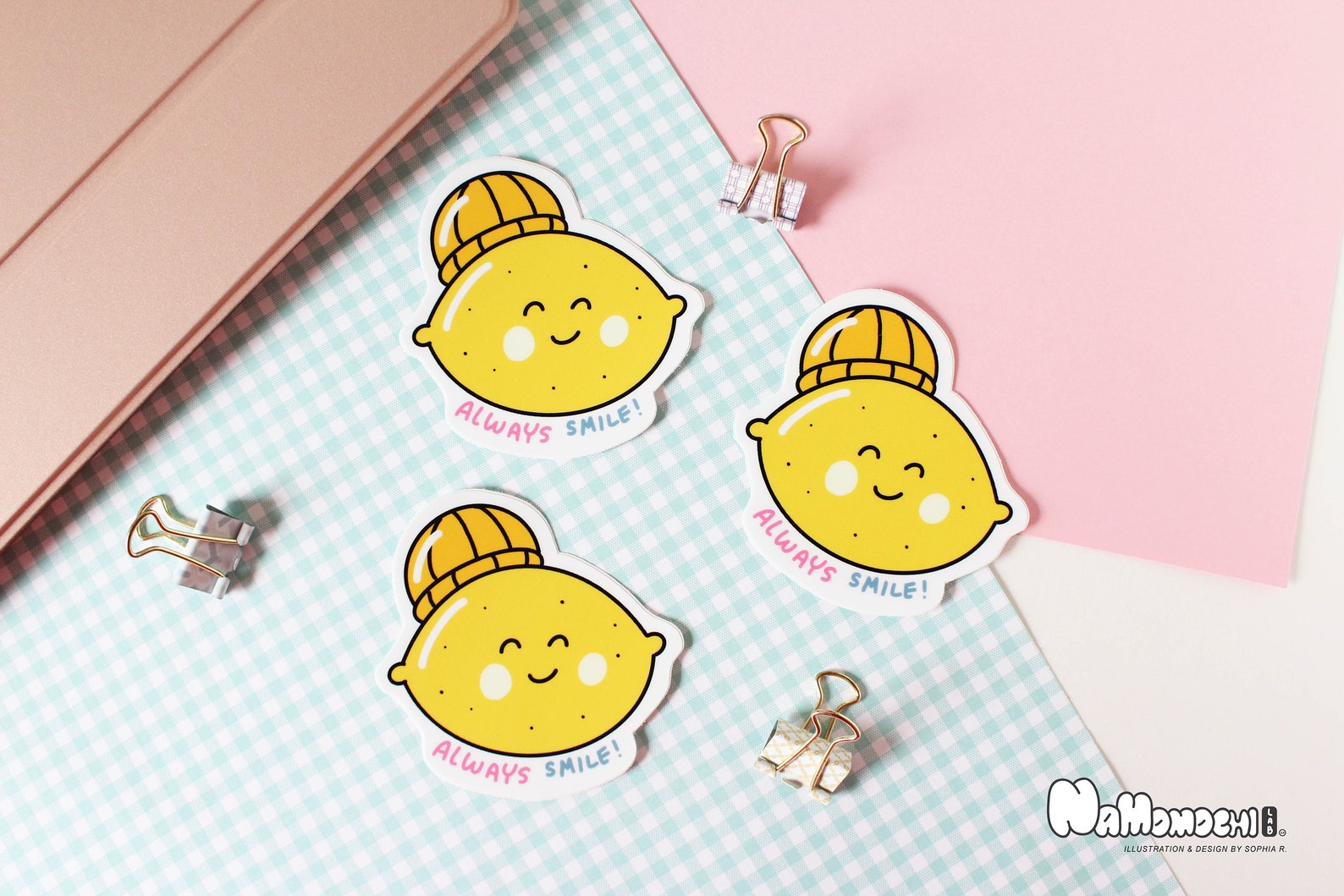 Lemon Friend Always Smile 3in Sticker, Die Cut Sticker, Cute, Kawaii ...