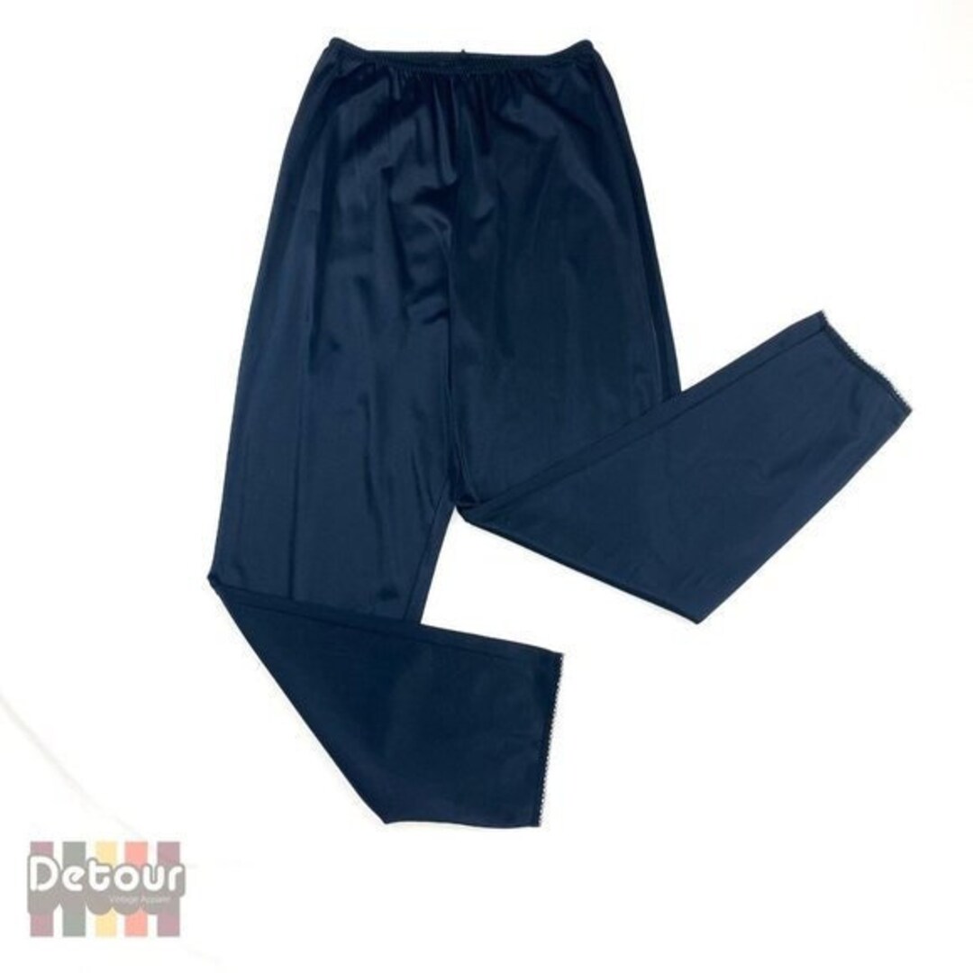 Vintage 1980s Black Slip Pants 80s Nylon Knickers Full Length Petti ...