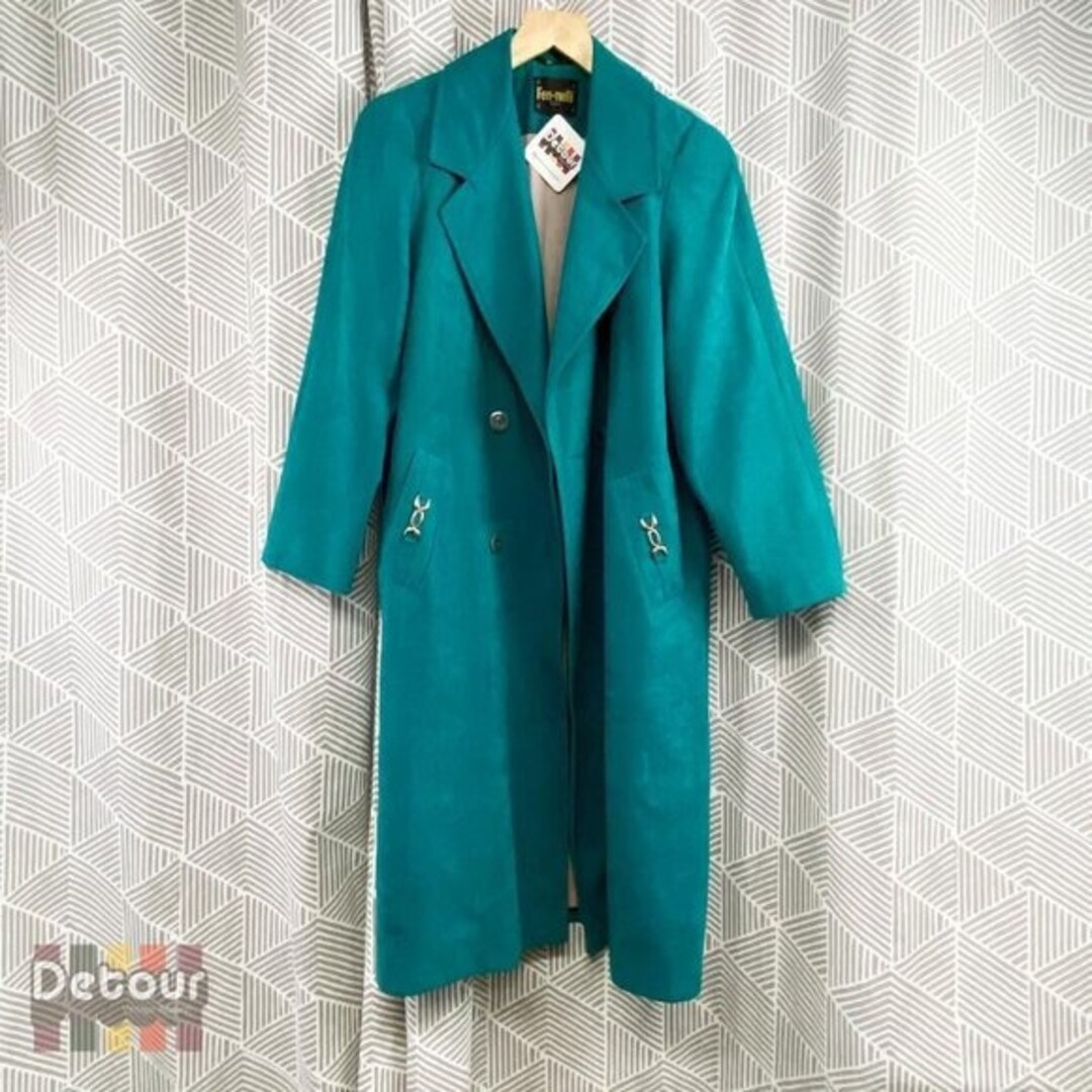 Vintage 1980s Dark Teal Trench, 80s Full Length Coat, Fen Nelli Paris ...
