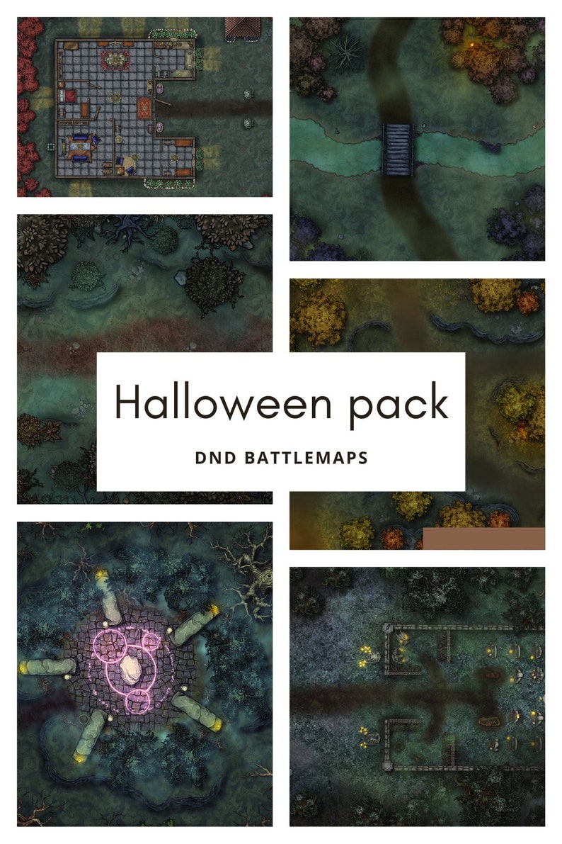 Halloween Dnd Battlemaps 7 Pack - Etsy