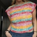 RAINBOW Crochet Mesh Top | Handmade Women's Shirt Colorful Small Medium ...