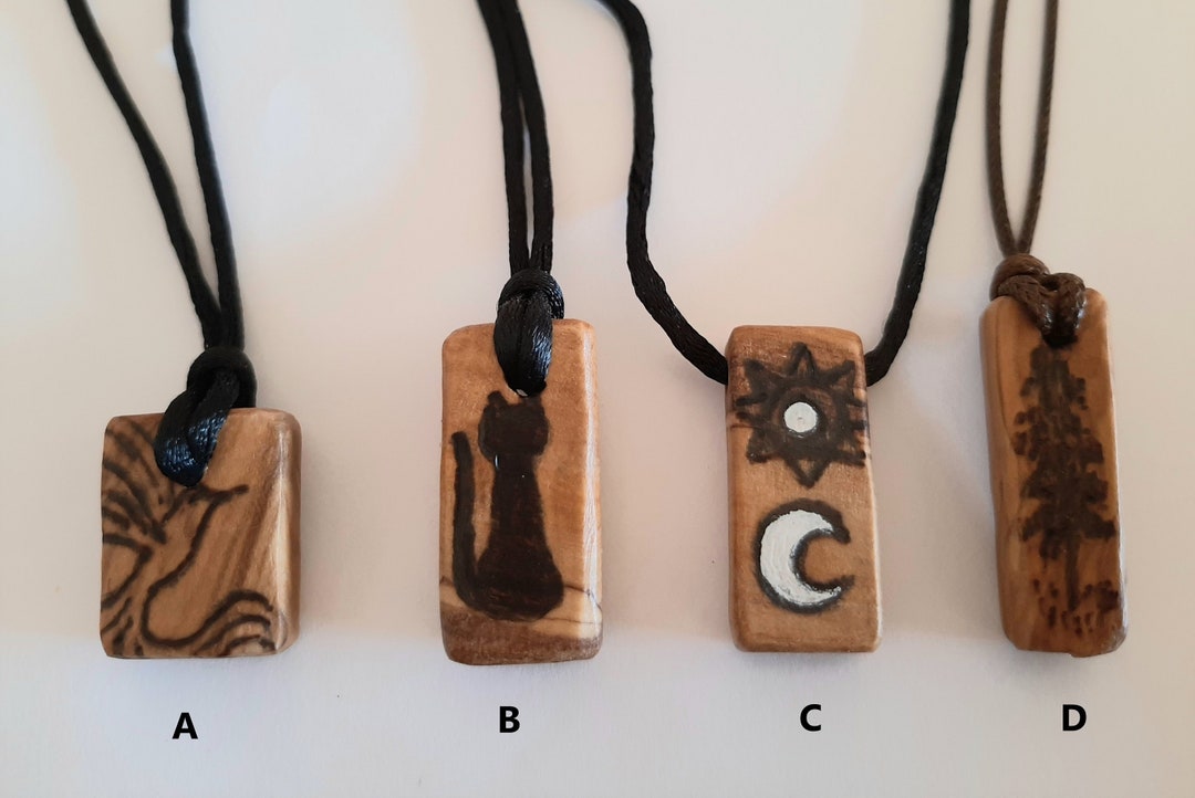 Olive Wood Pyrography Pendants - Etsy
