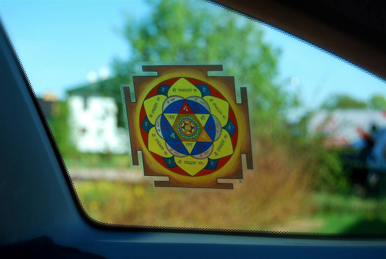 Yantra Sticker, Sun Sticker, Surya, Mandala, Window Sticker, Yantra ...
