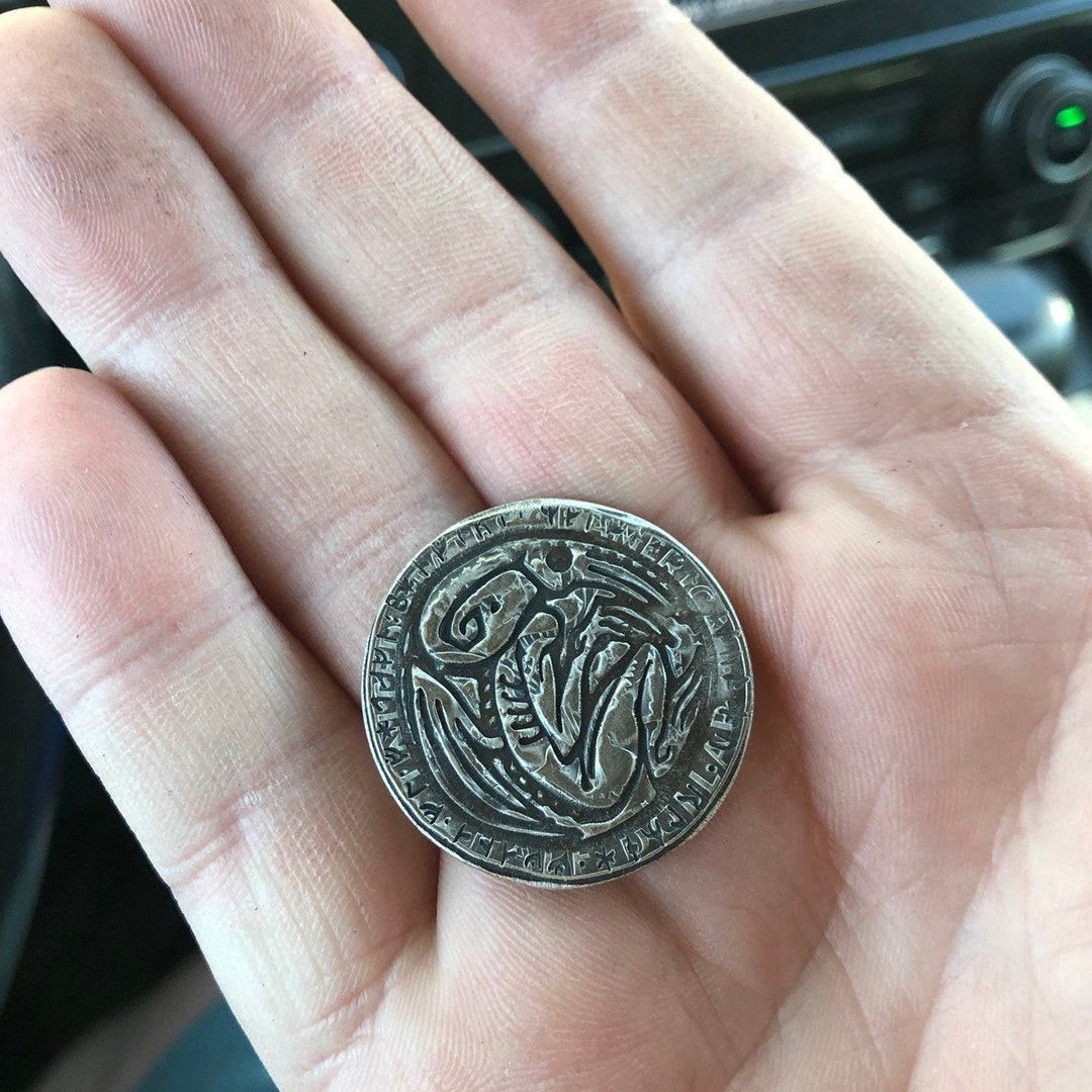 Corrupted Coin of Cthulhu—vintage Silver US Coin Remade Into a Vision ...