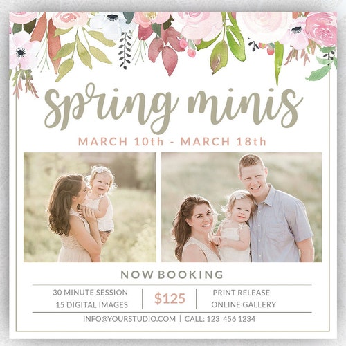 Spring Marketing Board Spring Template Mini Session - Etsy