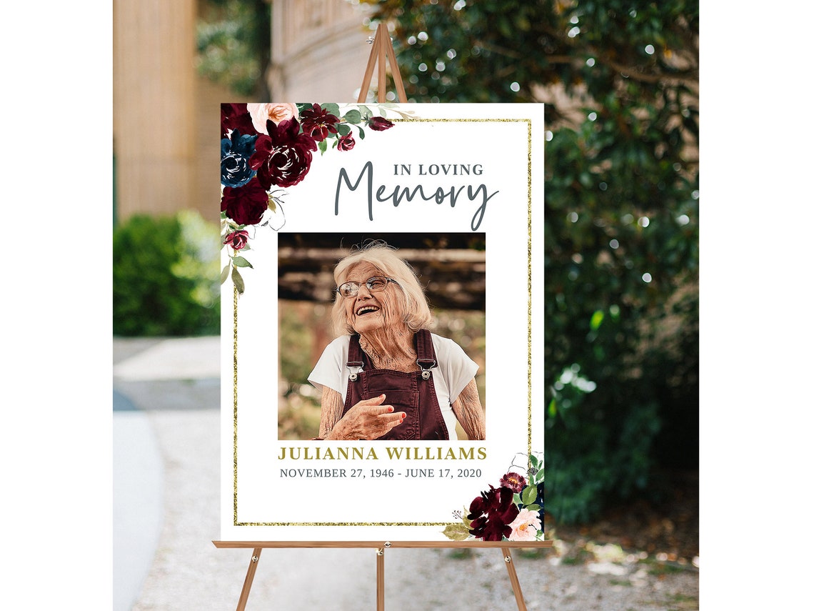 Funeral Welcome Sign Obituary Memorial Sign Editable Welcome - Etsy