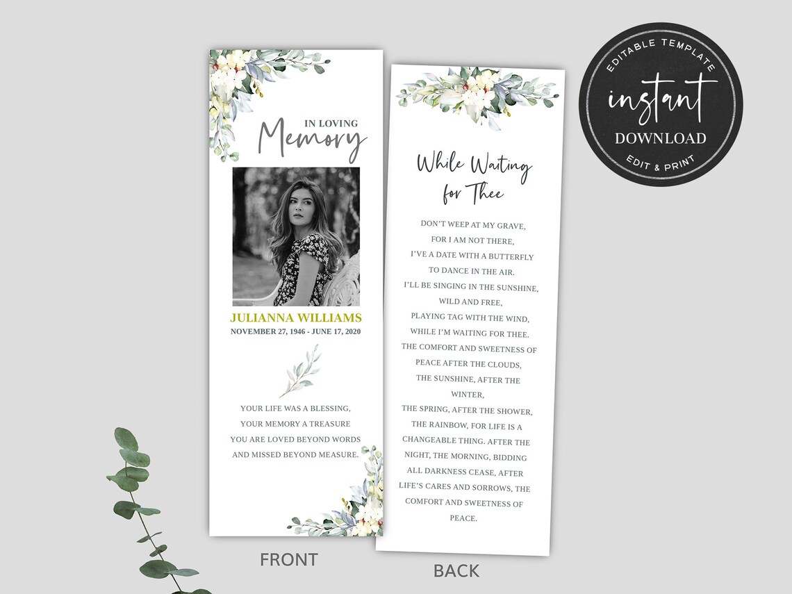 Editable Funeral Bundle Funeral Program Bundle Celebration | Etsy