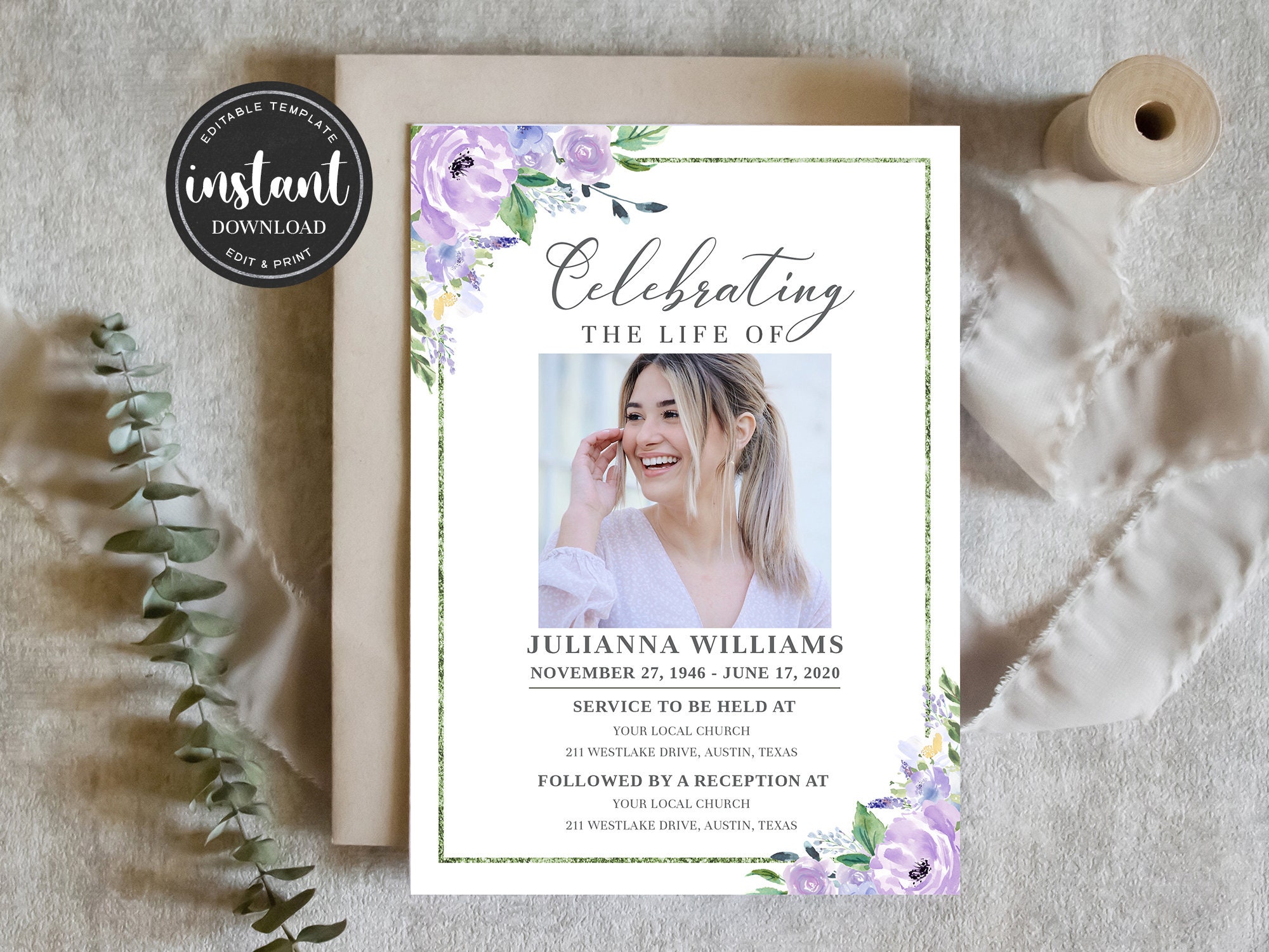 Editable Funeral Bundle Funeral Program Bundle Celebration - Etsy