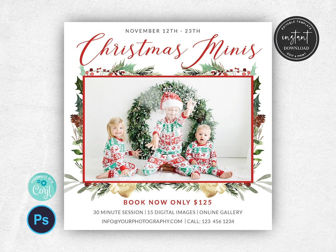 Christmas Mini Session Template, Christmas Minis, Christmas Template ...