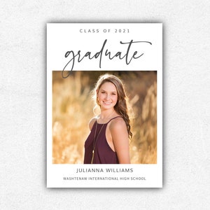 Graduation Announcement Card, Senior Graduation Template, Senior Card ...
