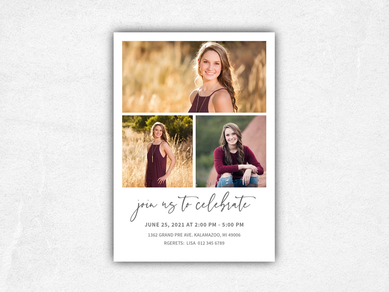 Graduation Announcement Card Senior Graduation Template | Etsy