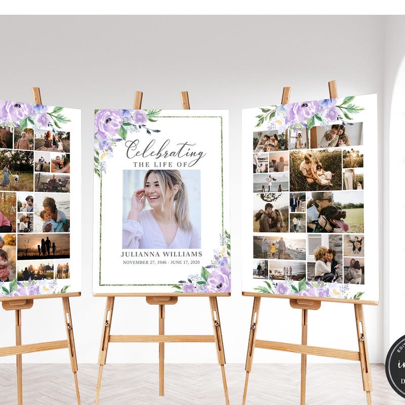 Funeral Photo Collage Sign - Etsy