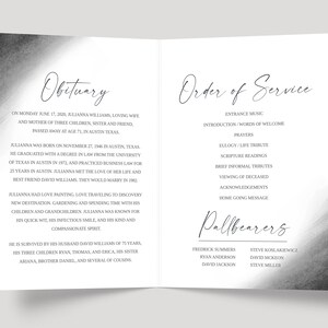 Editable Funeral Program Template, Celebration of Life, Memorial ...