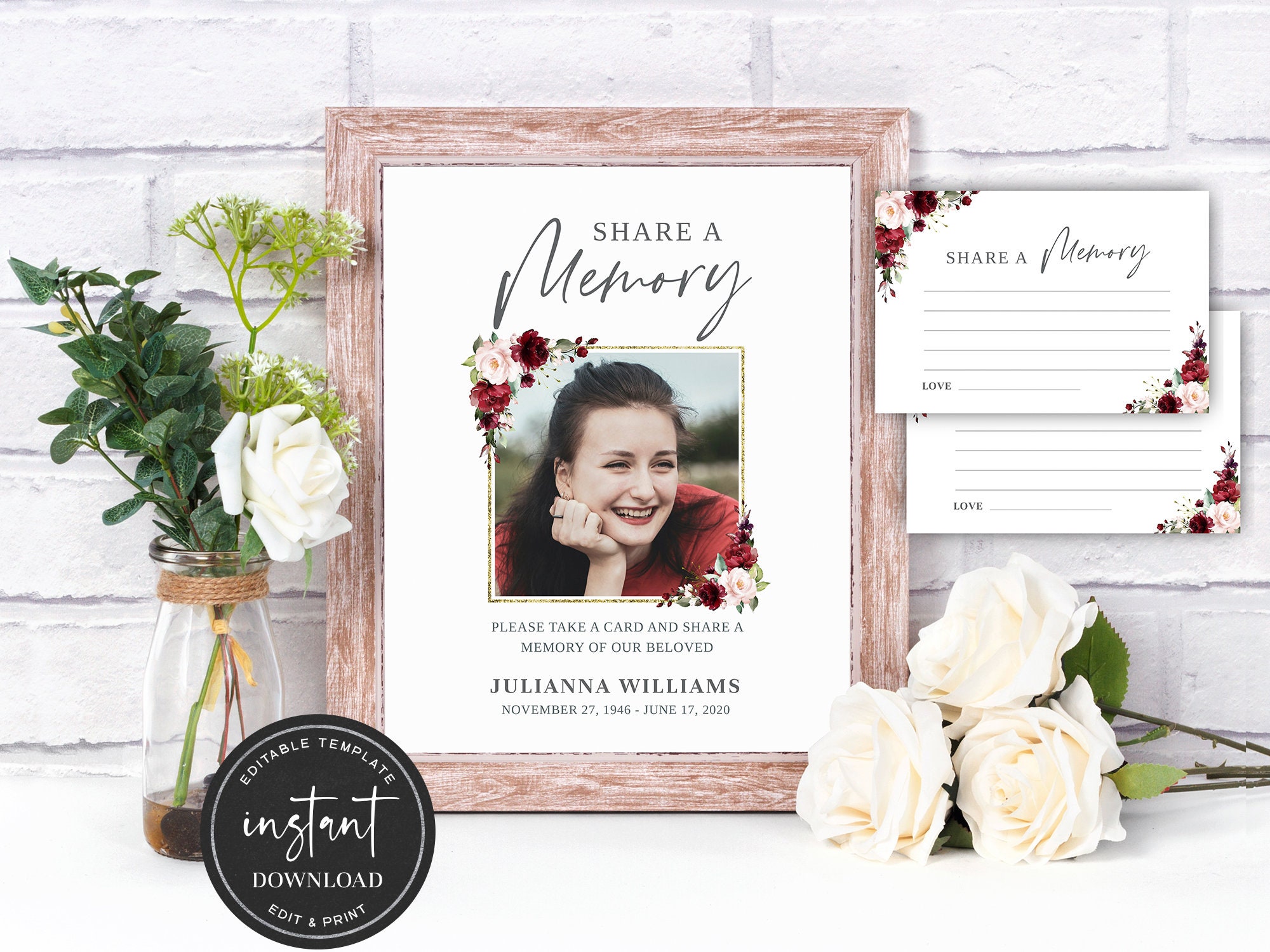 Editable Funeral Bundle Funeral Program Bundle Celebration - Etsy