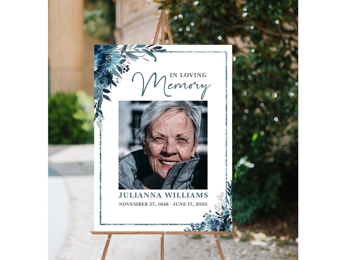 Funeral Welcome Sign, Obituary Memorial Sign, Editable Funeral Welcome ...