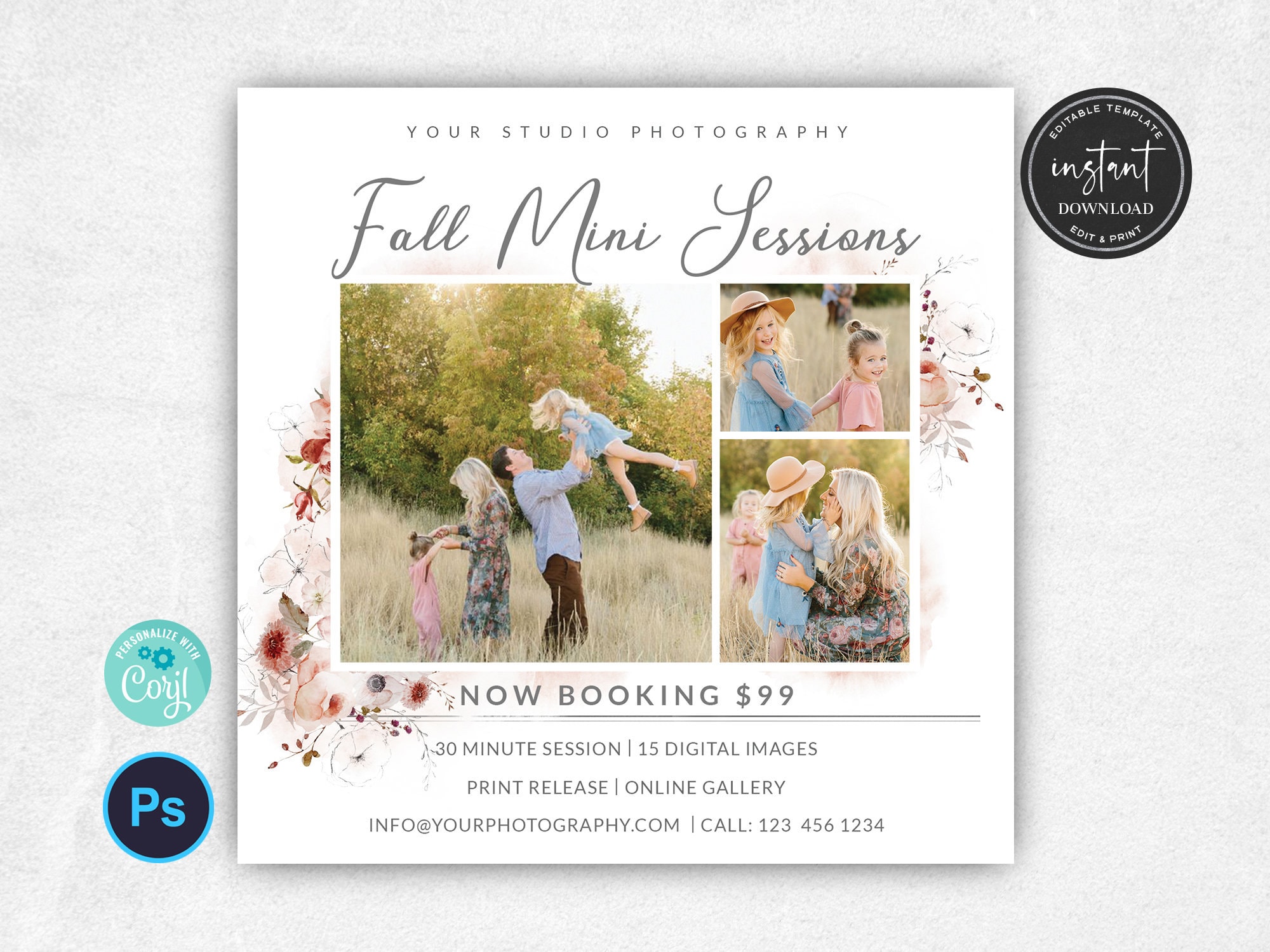 Fall Mini Session Template Fall Minis Autumn Mini Session | Etsy
