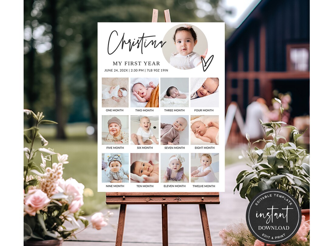 First Birthday Milestone Sign Milestone Birthday Sign Baby - Etsy