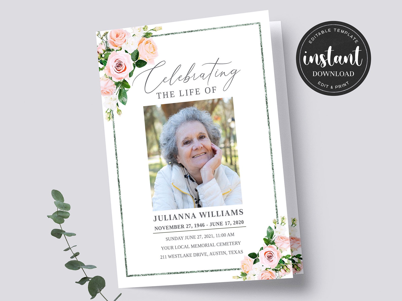 Editable Funeral Bundle, Funeral Program Bundle, Celebration of Life ...