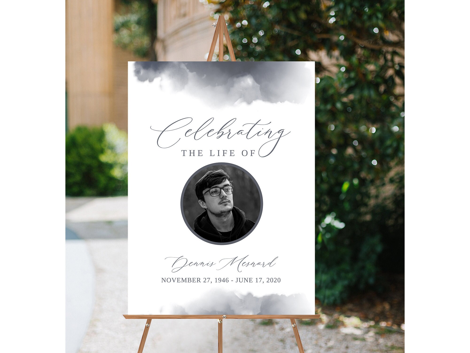Celebration of Life Welcome Sign, Editable Funeral Welcome Sign, Blue ...