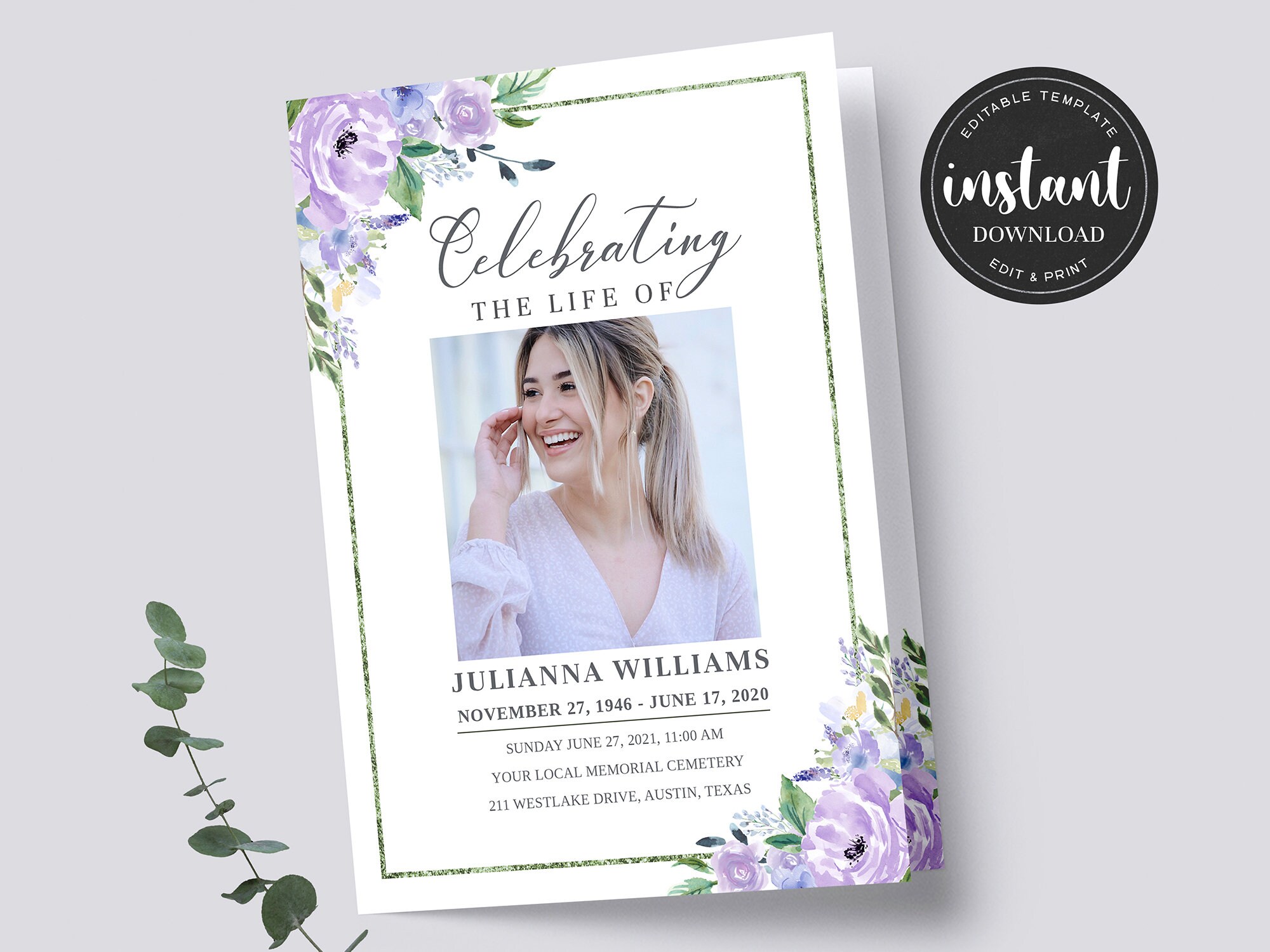 Editable Funeral Bundle Funeral Program Bundle Celebration - Etsy