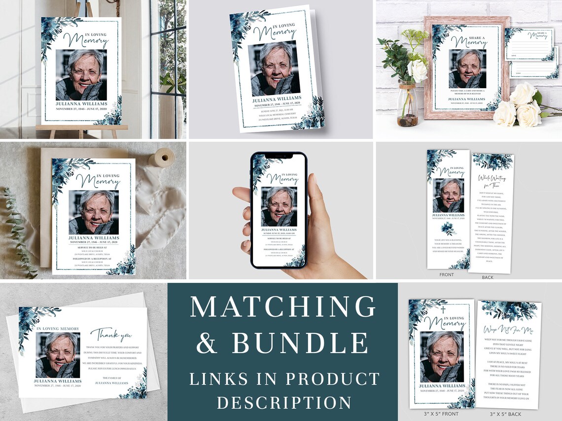 Digital Funeral Invitation Electronic Funeral Announcement - Etsy