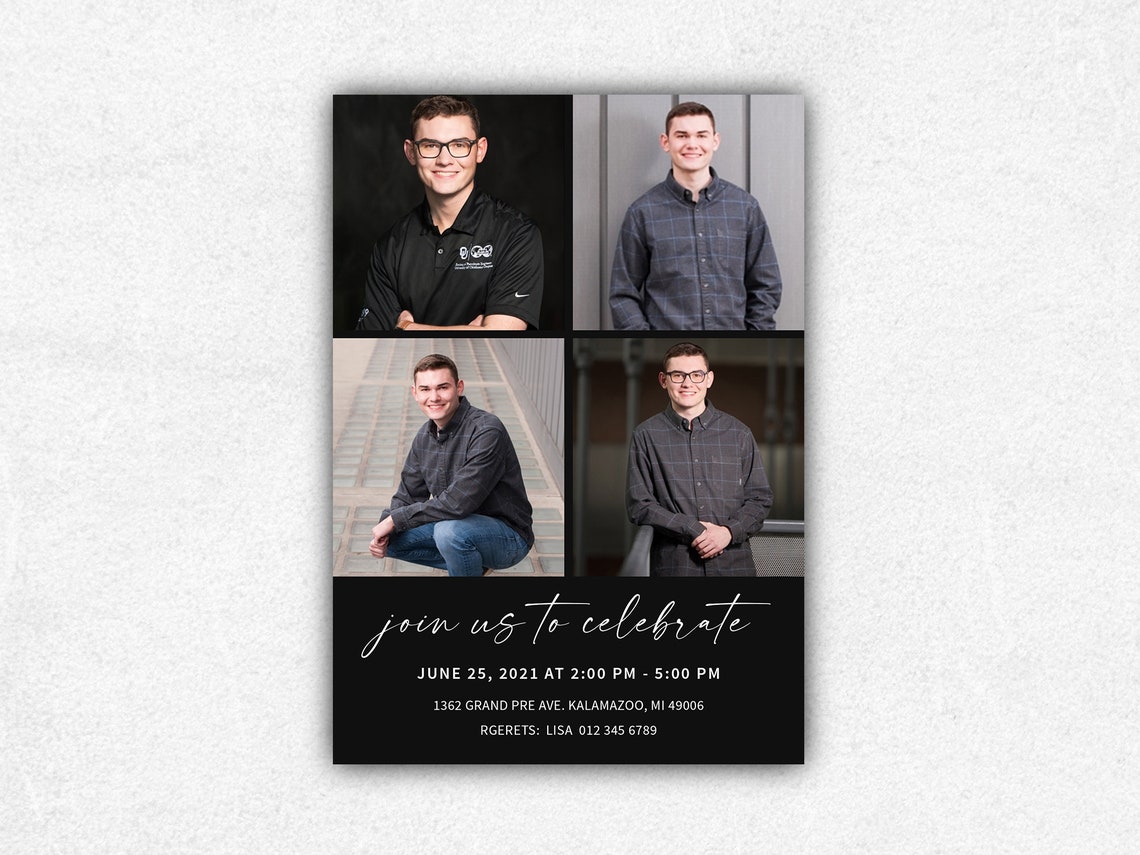 Graduation Announcement Card Template, Senior Graduation Card Template ...