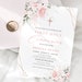 Pink First Holy Communion Invitation Template, Pink Watercolor ...