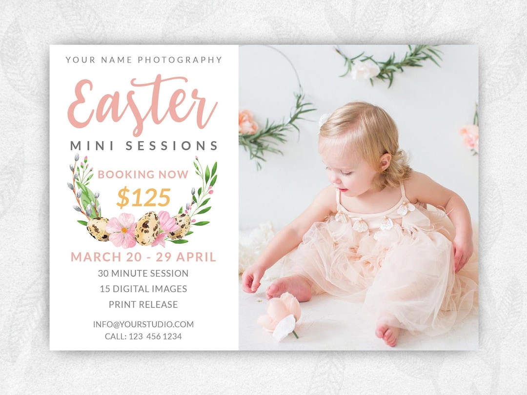 Easter Mini Session Template, Easter Mini Session Marketing Board ...
