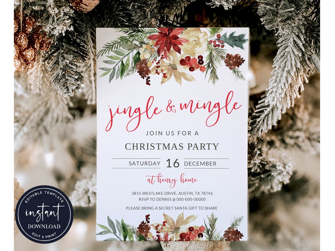 Christmas Party Invitation, Christmas Party Invite, Holiday Party ...