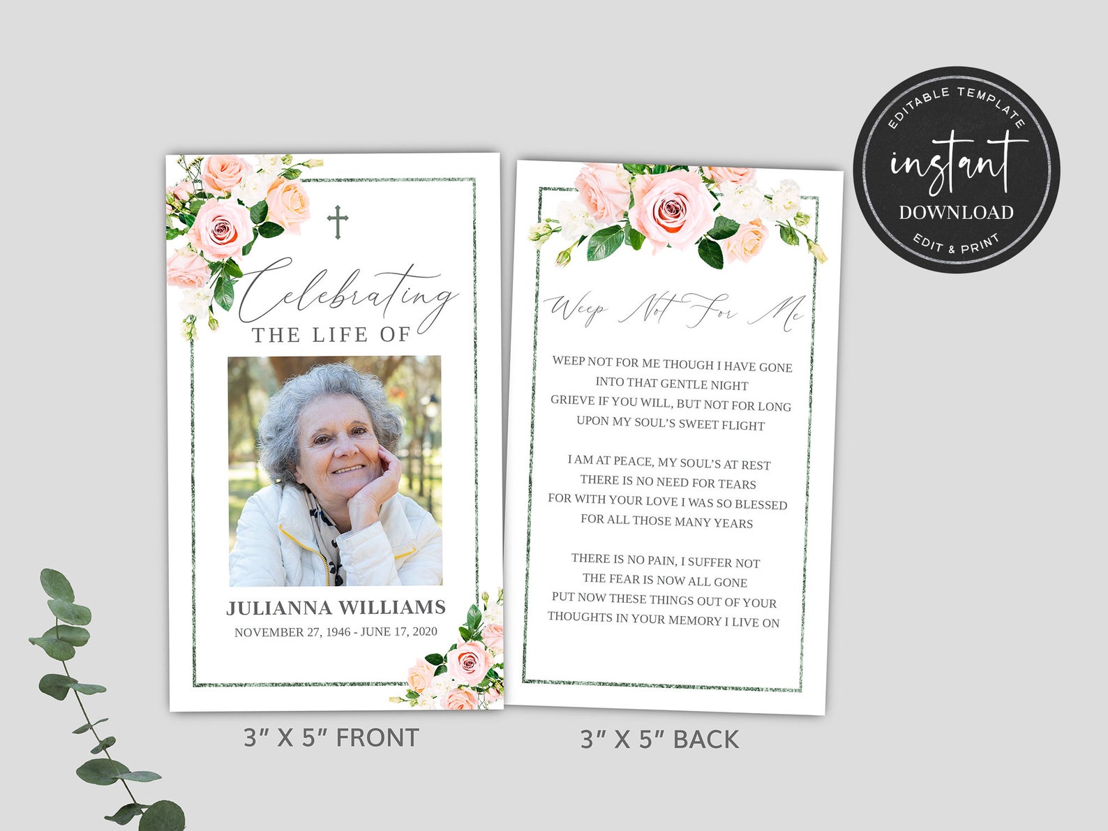 Editable Funeral Bundle, Funeral Program Bundle, Celebration of Life ...