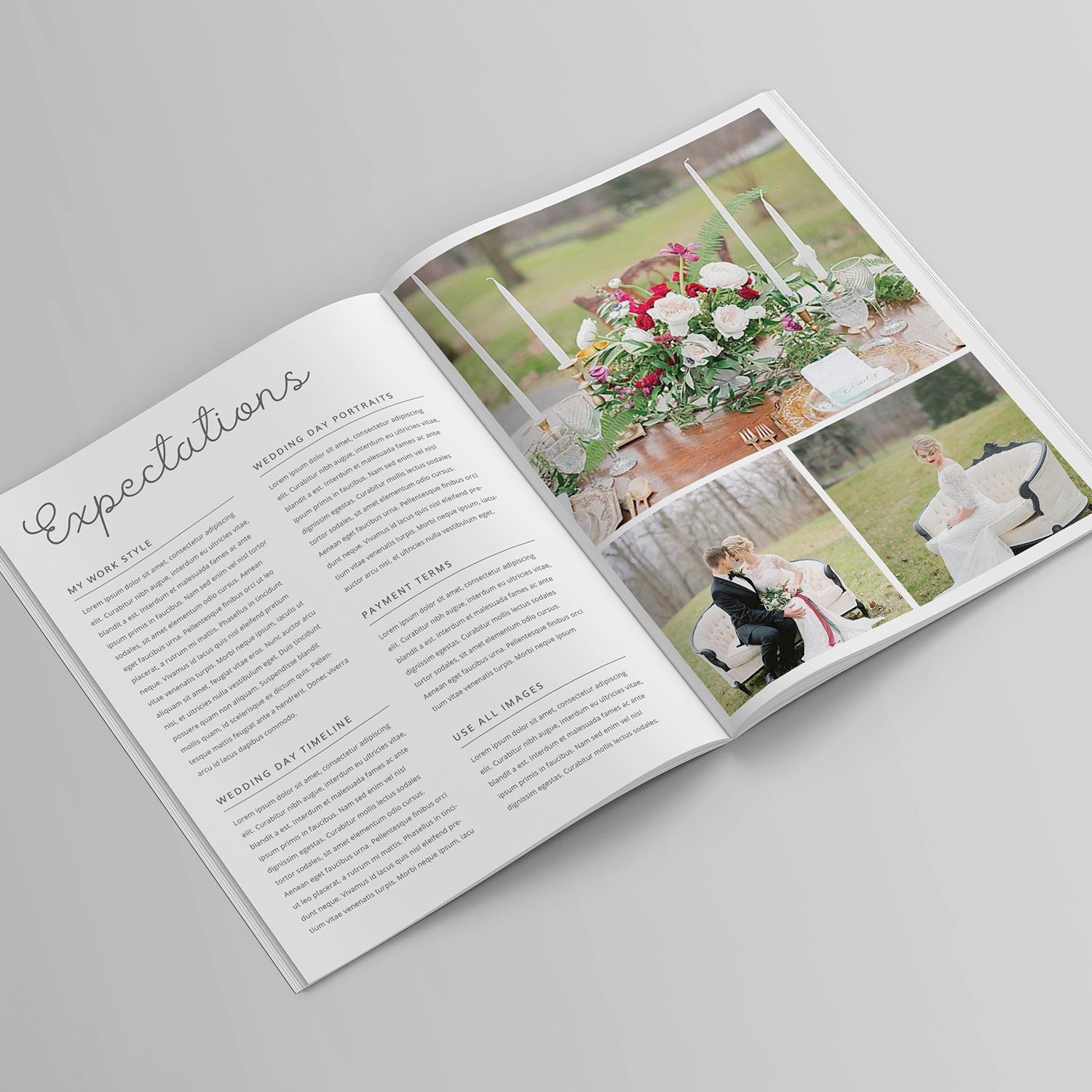 Wedding Photography Magazine Template, Photographer Welcome Guide ...