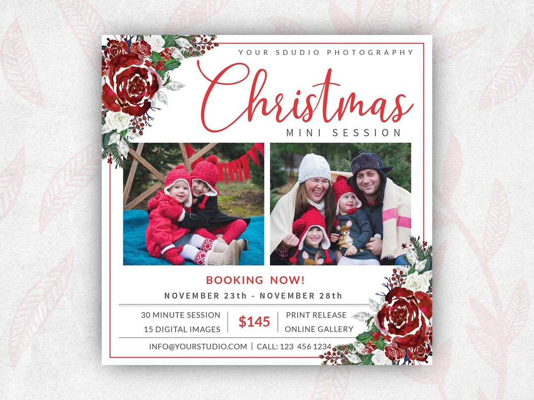 Christmas Mini Session Template, Christmas Template for Photographers ...