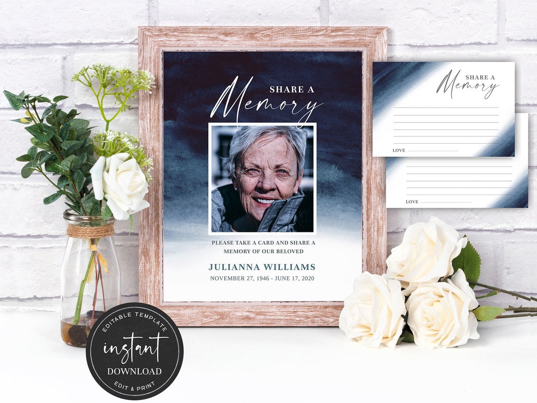 Funeral Share a Memory Sign, Funeral Share a Memory Card, Share a ...