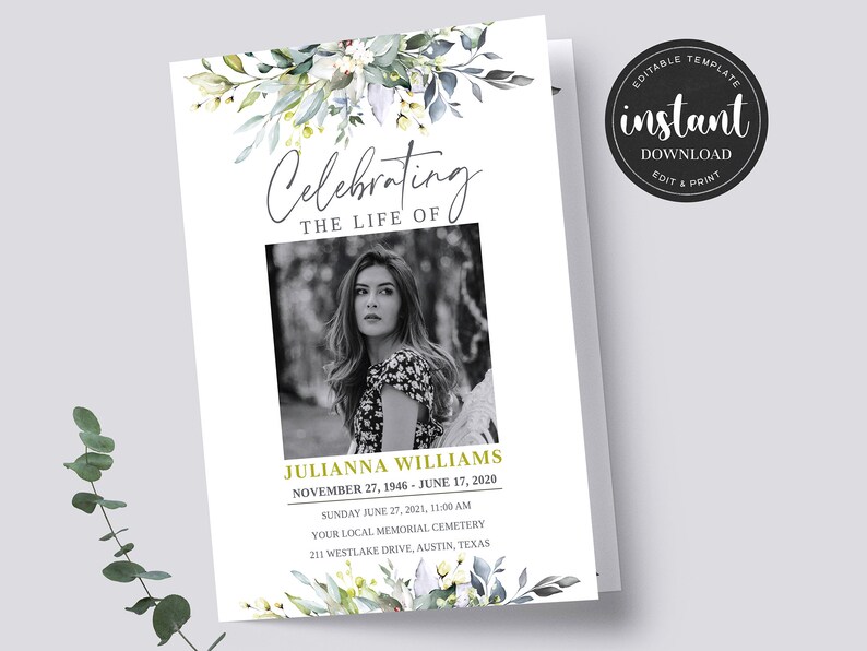 Editable Funeral Bundle, Funeral Program Bundle, Celebration of Life ...