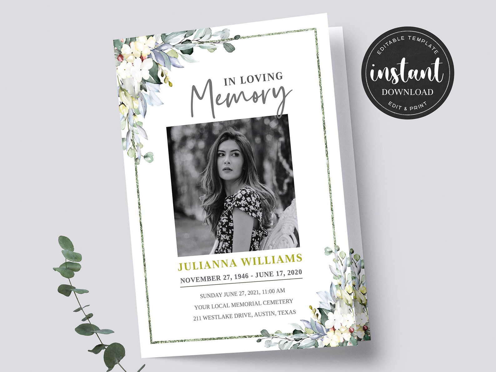 Editable Funeral Bundle Funeral Program Bundle Celebration | Etsy